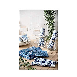 Marimekko Decorative Paper Napkins Blue and White Party Napkins, 6.5" x 6.5" Pak 40