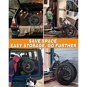 W Wallke X3 Pro Electric Bike for Adults Folding 750W-Exceed 1000W Standard Max Speed 32MPH 48V 20AH 26 Inch Fat Tire EBike Mountain Electric Bicycle Full Suspension 7-Speed