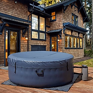 #WEJOY Inflatable Hot Tub 76 x 76 x 27 in Air Jet Spa 5 Person Outdoor Round Heated Hot Tub Spa with 120 Bubble Jets