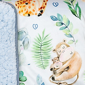 Newborn Blankets for Boys Warm Sherpa Blanket Light Blue, 30"x40" Mink Cozy Soft Baby Blankets Baby Shower Gifts - Newborn Essentials Must Haves-Machine and Dryer Safe, Baby Gifts by BAMBINO CREATIONS