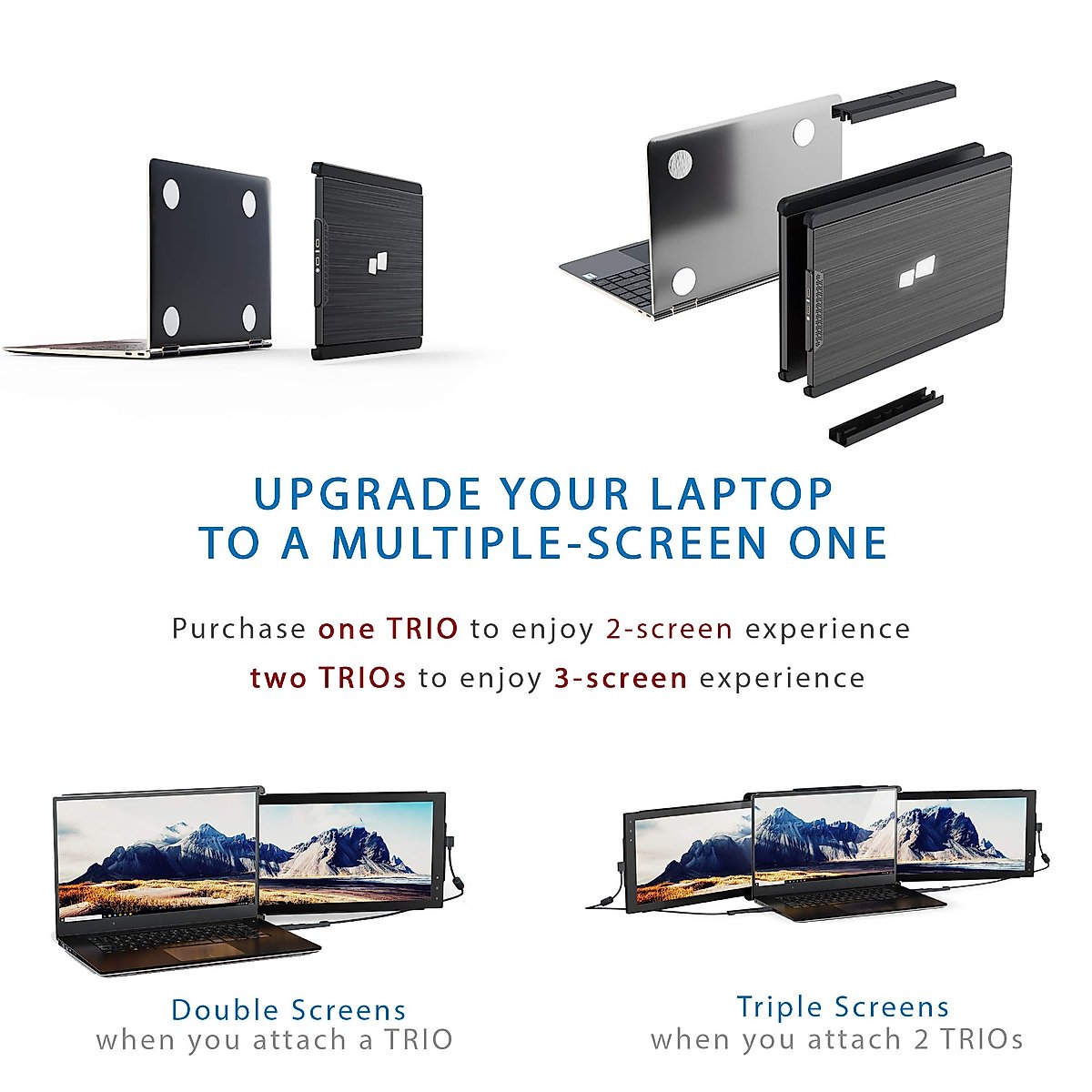 Mobile Pixels Trio Portable Monitor for Laptops, 12.5'' Full HD IPS Screens, USB C/USB A Dual or Triple Displays,Windows/OS/Android/Nintendo Switch (One Monitor Only) (Renewed)