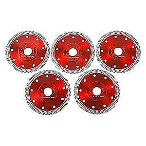 Tysun 5 Pcs 4.5 inch Diamond Saw Blade Tile Blades Cutting Disc Wheel for Cutting Porcelain Tiles Granite Marble Ceramics