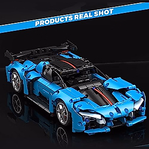 Vortix Technic Sports Car Model Building Blocks, 1/14 MOC Speed Champions Racing Car Building Kit, Construction Vehicle Toys for Adults Kids, Compatible with Lego Technic (1080PCS)