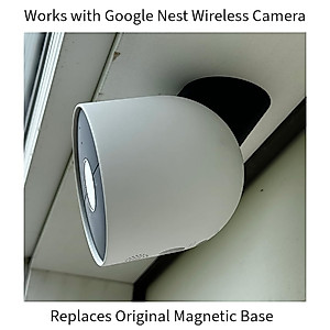 Mavnek Angled Ceiling or Wall Mount Magnetic Replacement Base Plate for Google Nest Outdoor Camera (Battery), Strong Neodymium Magnet, Wireless Camera Not Included