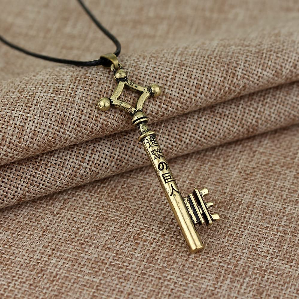 OfficialOtaku Titan Eren Gold Key Cosplay Pendant Necklace - Metal