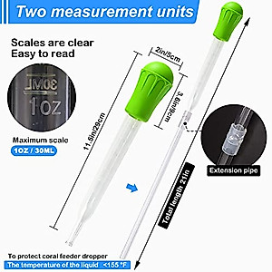 Damrcnn 5 10 Gallon Small Fish Tank Aquarium Vacuum Siphon Pump Gravel Cleaner Water Changer with Long Hose and Coral Feeder Pipettes Dropper Betta Fish Tank Accessories Cleaning Tools kit-Red