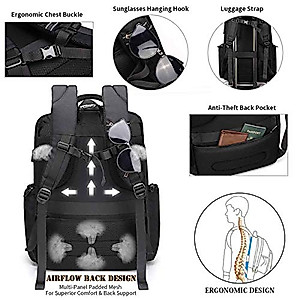 TUDEQU Travel Laptop Backpack,Anti Theft Extra Large Computer Bag with WET Pocket USB Charging Port,Water Resistant TSA Business Computer Backpack for Men Women Fits 17 Inch Laptop and Notebook