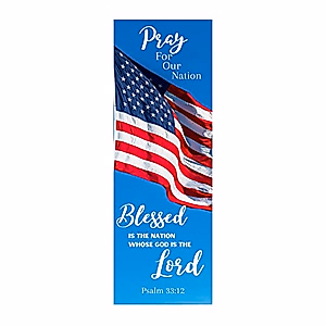 Pray for Our Nation Veterans Gifts Military Patriotic Bible Verse Bookmarks Fourth of July Memorial Day Cards Made in USA Flag Service Men Independence Day Bulk 100 Count