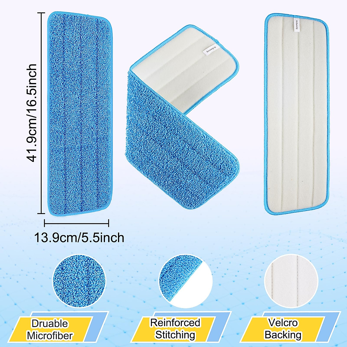 Microfiber Spray Mop Replacement Heads for Wet/Dry Mops Compatible with Bona Floor Care System (5 Pack)