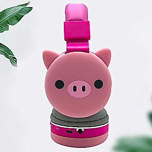 EXCEART Wireless Headset Cat Audio Headphones Panda Pig Unicorn On-Ear Headphones Aniamal Telephone Headsets Earbuds Earphones for Girl