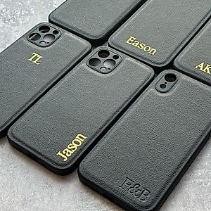 Custom Embossed iPhone Case - Personalized Leather Case for iPhone 15, 14, 13, 12, 11, XR, XS, X, 8, 7 Plus, Pro, Max, SE, Mini - Custom Text, Date, Name, Initials, Monogram, Engraving, Gift idea