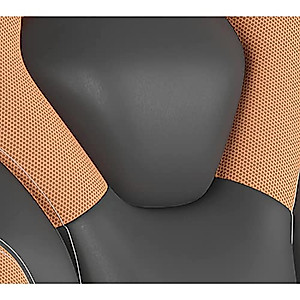 Flash Furniture X10 Gaming Chair Racing Office Computer PC Adjustable Chair with Flip-up Arms and Transparent Roller Wheels, Orange/Black LeatherSoft