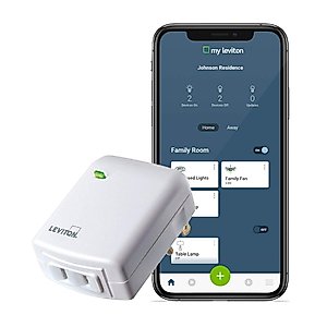 Leviton DW3HL-1BW Decora Smart Wi-Fi Plug-in Dimmer, Works with Amazon Alexa, No Hub Required, 1-Pack, White
