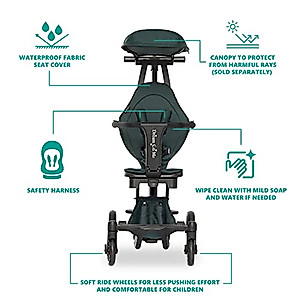 Dream On Me Drift Rider Baby Stroller in Emerald Green, Lightweight Stroller with Compact Fold, Sturdy Design, 360 Degree Angle Rotation Travel Stroller
