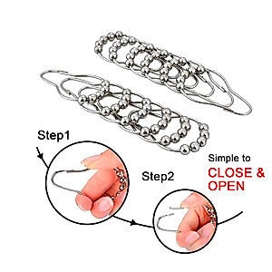 Ansxiy Shower Curtain Hooks Rings, Rustproof Metal Shower Curtain Rings for Bathroom Shower Rods Curtains - Set of 12, Nickel