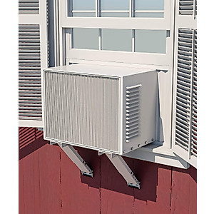 LuckIn Window Air Conditioner Support Bracket, Universal for 5,000-12,000 BTU AC Units, Up to 85lbs, Adjustable Extender Leg & Megnetic Spirit Level, 2-Pack