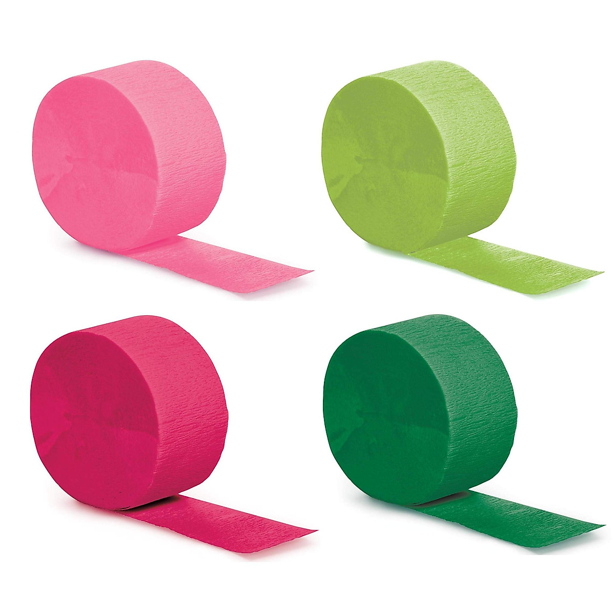 Watermelon Crepe Paper Streamers for Fruit Party or Tropical Birthday (4 Pack)