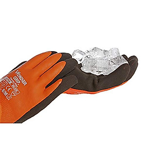 Wonder Grip Gloves WG-338 THERMO Plus Latex Waterproof Warm Thermal Lined Cold Winter Work Gloves (L)