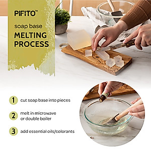 Pifito Melt and Pour Soap Base Sampler (7 lbs) │ Assortment of 7 Bases (1lb ea) │ Argan Oil, Avocado Oil, Castor Oil, Charcoal, Tea Tree Oil, Goats Milk, Aloe Vera │ Glycerin Soap Making Supplies