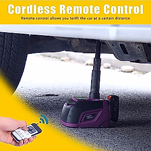 Trihelper Rechargeable Hydraulic Car Jack Electric Floor Jack 5 Ton Automotive Jack Lift 12V Tire Changing Emergency Kit with Cordless Remote Control for Trailer Truck SUV Gato Hidraulico para Carro