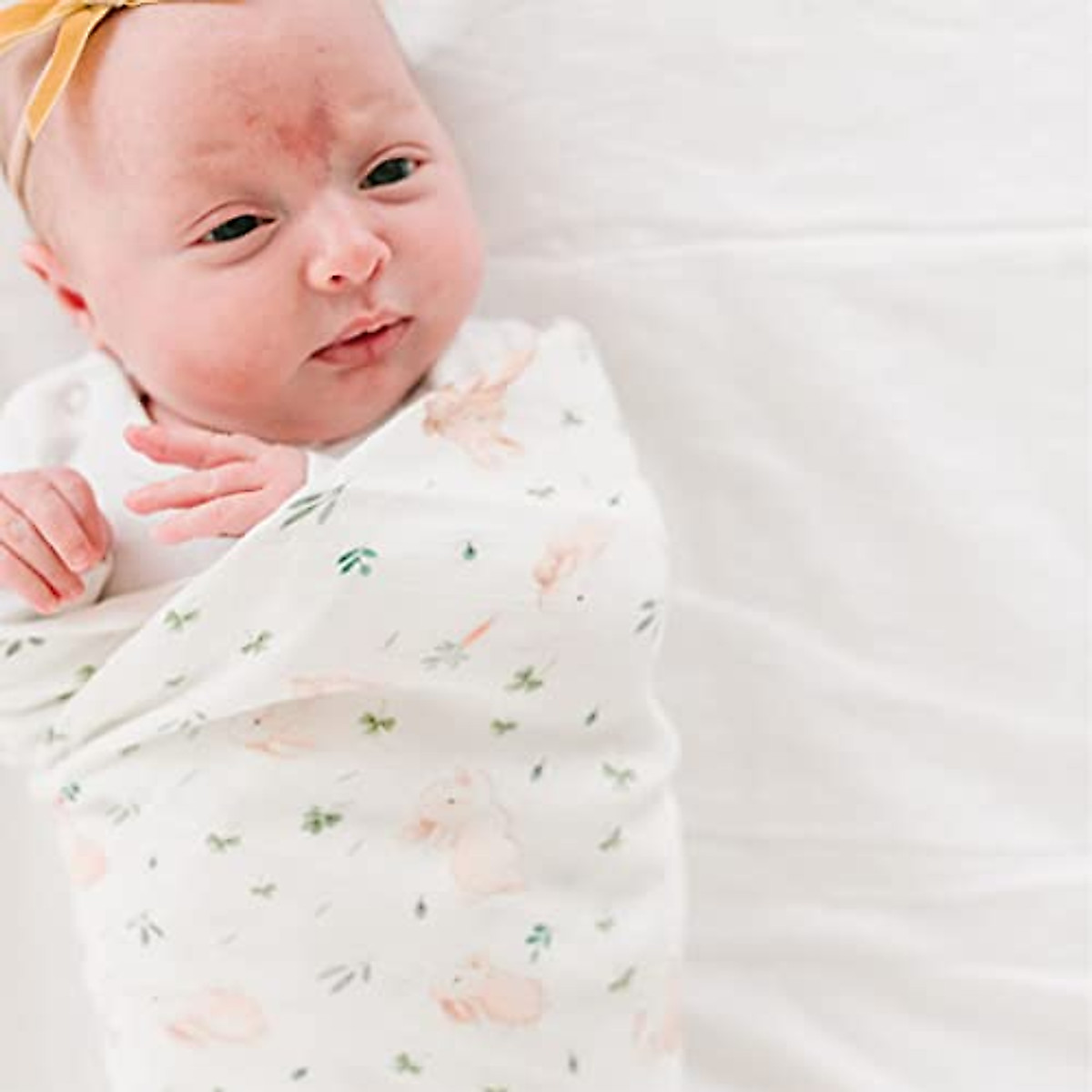 Loulou Lollipop Soft Baby Swaddle Blanket Muslin Wrap Receiving Blanket for Newborn to Toddler Girl and Boy, Large 47” by 47” - Bunny Meadow…