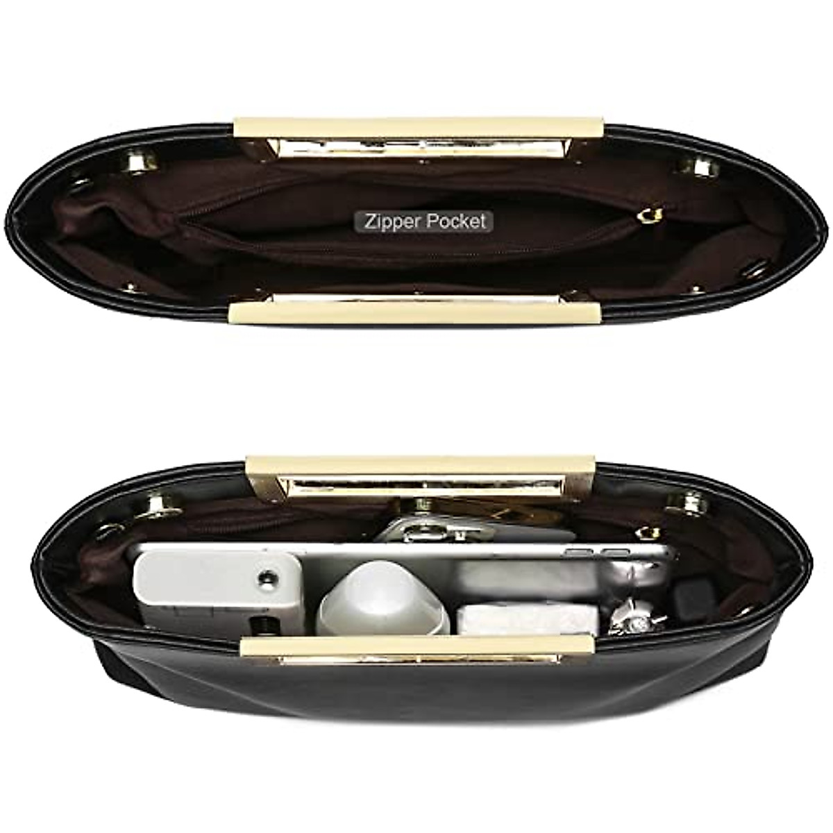 YIKOEE Womens Clutch Purse Evening Bag with Handle Top Hardware