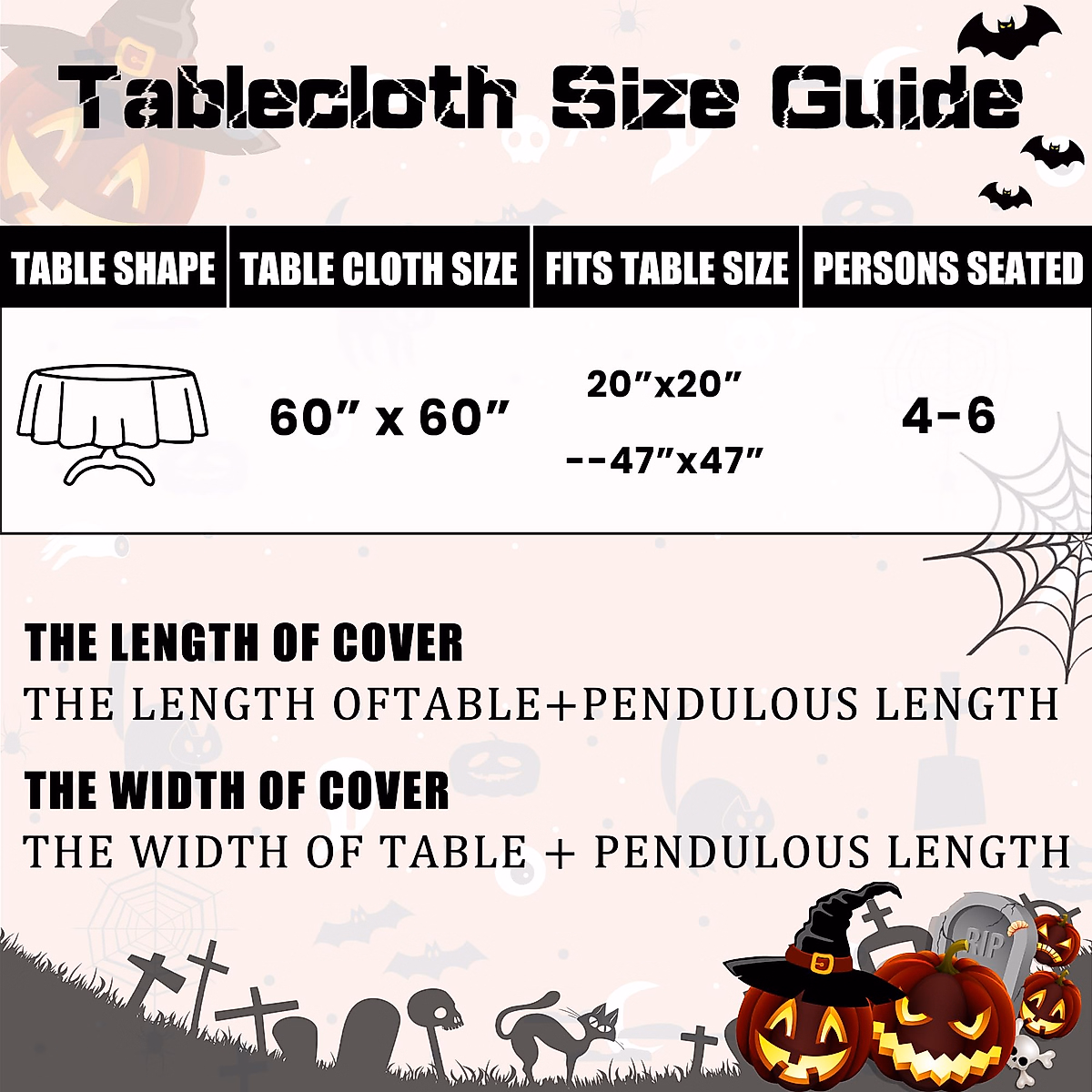 SuQKXCo Halloween Tablecloth Spider Web Orange Round Tablecloth 60 inch Table Cloths Cover Mat Spill Proof Table Covers for Kitchen Party Dinner Tabletop Decoration