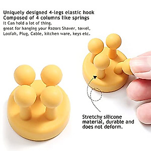 BATULNY 6 Pcs Silicone Hook Plug Cable Utility Hook Waterproof and Oilproof Hooks Self Adhesive Holder for Hanging Yellow Blue Green White