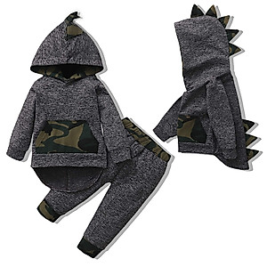 Renotemy 3 4 Year Old Boy Clothes Baby Boy Hoodie Tops Sweatsuit Jackets Pants Outfit Set 3T-4T Boy Clothes