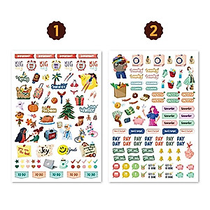Oriday New Daily Happy Planner Sticker Pack- 500+ Cute Agenda Sticker Sets for Journaling, Decorating, Budget Planner, School Supply, Calendar Stickers for Adults Planner, Female Empowerment
