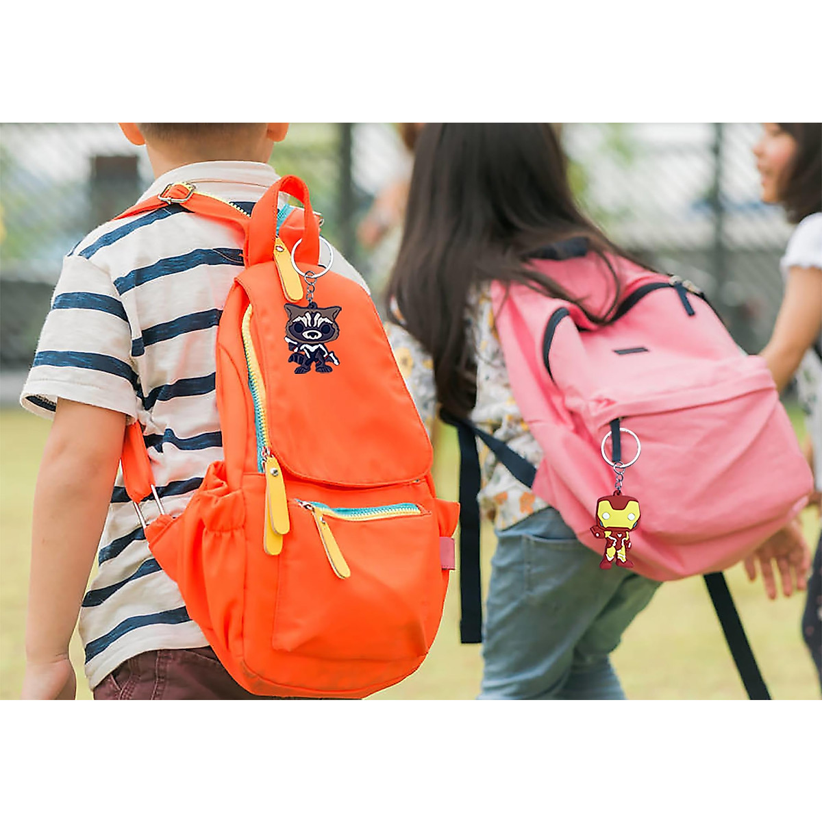 HUANGQH 20PCS funny cartoon keychains，tags Goodie Bag Stuffer Christmas gifts and holiday charms