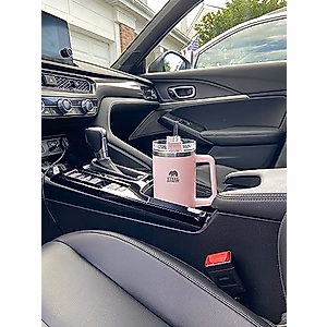 SteelHydrate 40 Oz Tumbler With Handle With Lid and Straws | Insulated Stainless Steel Travel Mug | Reusable Eco-Friendly Choice | Iced Tea or Hot Coffee | Water Bottle Cup (Plush Pink)