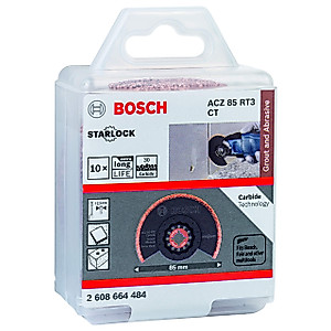 Bosch Professional 2608664484 Pack of 10 Segment Saw Blades ACZ 85 RT3 (for Mortar, Starlock, Grit 30, Diameter 85 mm, Accessories Multifunctional Tool)
