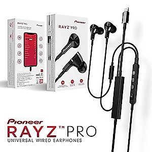 RAYZ Pioneer Pro Lightning & USB-C Wired Earphones/Smart Active Noise Cancelling, Microphone Volume Control | for Apple iPhone Mac iPad, Android, Nintendo Switch, Google Pixel -Onyx