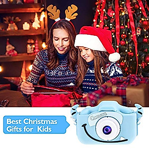 Kids Camera, Christmas Birthday Festival Gifts for Girls or Boys Aged 3-12 Years Old, Kids Digital Camera for Kids Selfie with Video, HD Digital Video Camera Toys for Girls with 32GB SD Card (Blue)