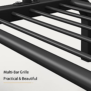 YCWO Flooring Clothes Rack Black Modern Simple Heavy Metal Rack Retail Display Rack with Storage Rack Retro Iron Tube Flooring Display Rack Clothes Shoes Package Storage,150x43x161cm