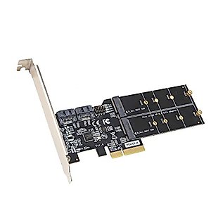 IO CREST 2 M.2 B Key and 2 Port SATA III PCIe 3.0 x4 Non-RAID Expansion Card Asmedia ASM1164