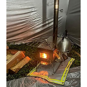 SoloWilder Wood Stove Mat 32" x 20" Fire Pit Grill Mat for Tent Stove Deck Patio Grass Lawn Campsite Insulation Protection