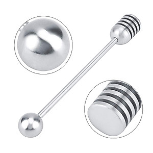 Honey and Syrup Dipper Stick, Server Honey Spoon 304 Stainless Steel Wand for Honey Pot Jar Containers 6.3 Inch