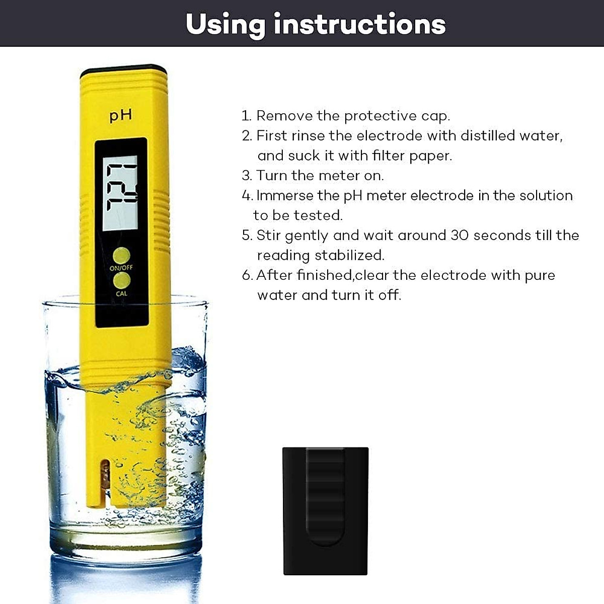 PH Meter - 0-14 PH Measurement Range PH Tester,Digital PH Meter Suitable for Accurate Testing of Drinking Water, Aquariums, Swimming Pools, Hydroponics (Yellow)