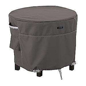 Classic Accessories Ravenna Water-Resistant 24 Inch Round Patio Ottoman/Table Cover, Outdoor Ottoman Cover