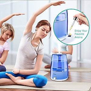 Hincoo Cool Mist Humidifiers for Large Room (4L), Top Fill Ultrasonic Humidifiers for Bedroom Quiet with Essential Oil Diffuser, Plant Humidifiers with Featured Extension Tube, Auto-Shut Off