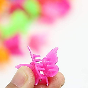 WEFOO 100 Pack Butterfly Hair Clips for Girls and Women, Beautiful Bulk Small Mini Butterfly Hair Clips, Assorted Color