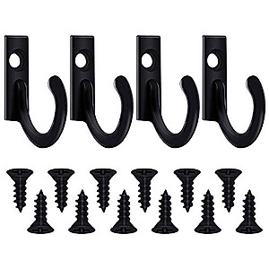 Zhehao 100 Pieces Key Hooks Jewelry Small Hooks Key Hanging Small Hooks Wall Mounted Single Hook Robe Hooks Coat Hooks and 110 Pieces Screws for Hanging Hat, Scarf, Bag (Black,100 Pieces)