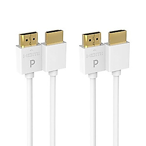 Pacroban Slim HDMI Cable (15ft-2 Pack, White) 4K Slim 1.4 Cable, Flexible HDMI Cord Support 3D/ View, Compatible for, TV and Blu-ray Player, SA-CD, DVD-Audio, Dolby True HD™, High-Speed