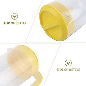 Housoutil Plastic Large Water Pitcher with Lid, 1 Gallon/ 4L Carafes Drinks Water Jug, Shatterproof Straining Pitcher Round Lid for Hot/ Cold Lemonade Juice Beverage Ice Tea Kettle ( Yellow )