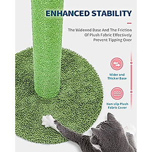 Made4Pets Cat Scratching Post, Cactus Cat Scratcher Kitten Scratching Post with Natural Sisal Rope for Indoor Cats Claw Scratcher, Vertical Green Cat Tree with Dangling Balls for Small Cats Kittens