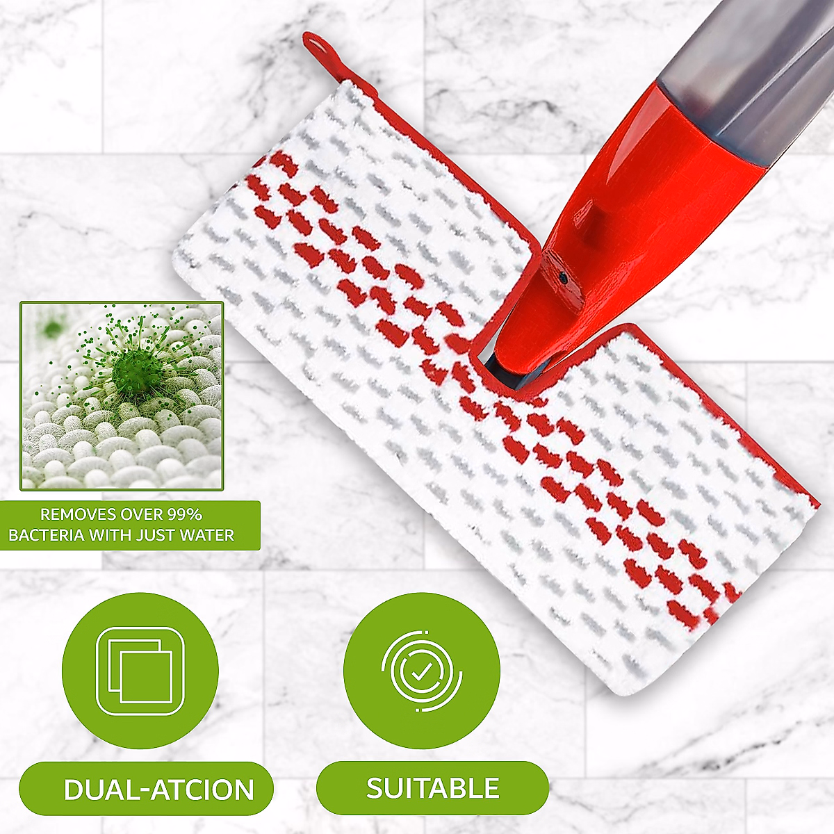 Volca Spares Microfiber Mop Pads Refill Compatible with O-Cedar Mop Refills Promist MAX Spray Mop/Promist Max Mop Pads, Pack of 4 Reusable Pads for Cleaning