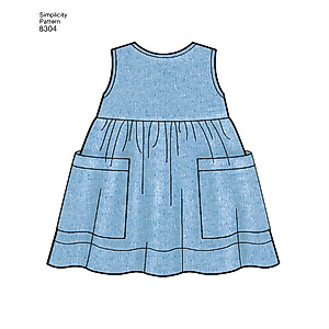 Simplicity US8304A Baby Gear Toddler's Leggings, Dress, Bibs, and Headband Sewing Patterns, Sizes XXS-L