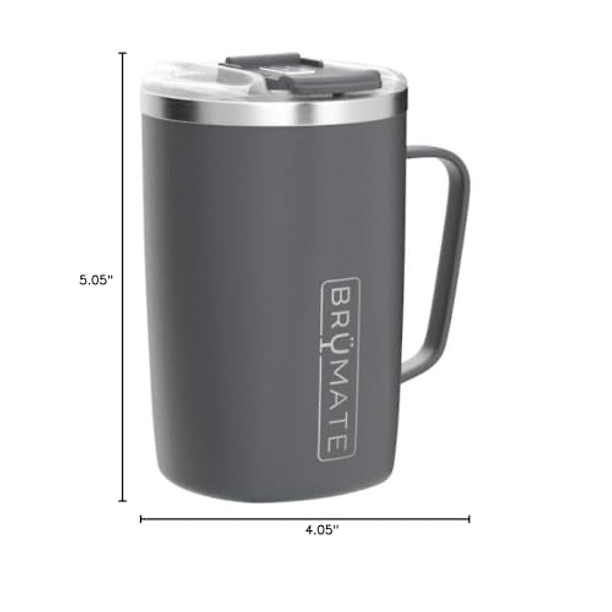 BrüMate Toddy - 16oz 100% Leak Proof Insulated Coffee Mug with Handle & Lid - Stainless Steel Coffee Travel Mug - Double Walled Coffee Cup (Matte Gray)